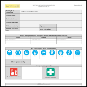 Electrical Method Statement - Installations - Safety Place