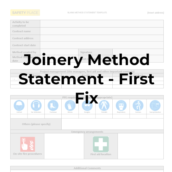 Joinery Method Statement - First Fix - Safety Place