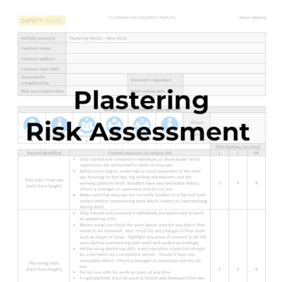 Plastering Risk Assessment - Safety Place