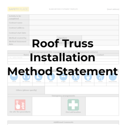 Roof Truss Installation Method Statement - Safety Place