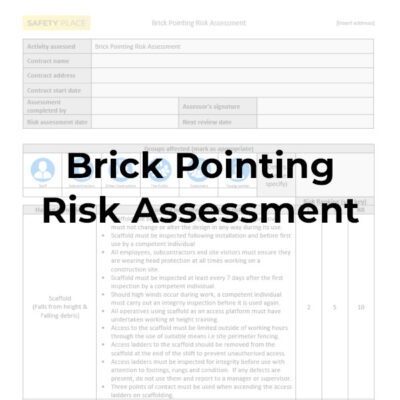 Brick Pointing Risk Assessment - Safety Place