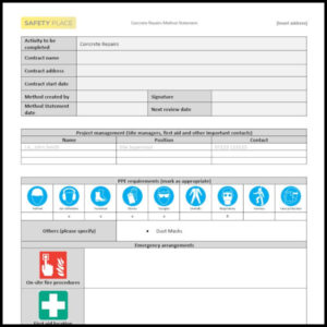 Concrete Repair Method Statement - Safety Place