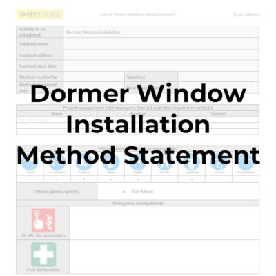Dormer Window Installation Method Statement - Safety Place