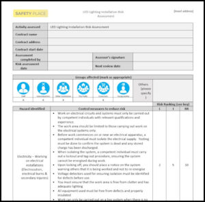 LED Lighting Risk Assessment - Safety Place