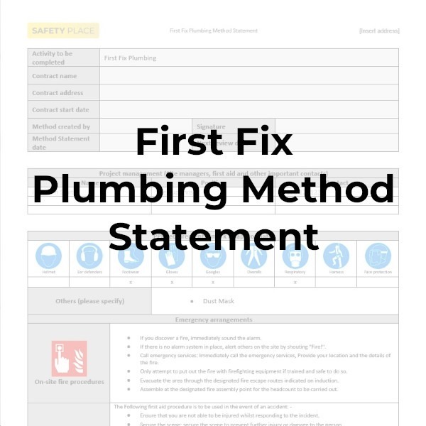 First Fix Plumbing Method Statement - Safety Place