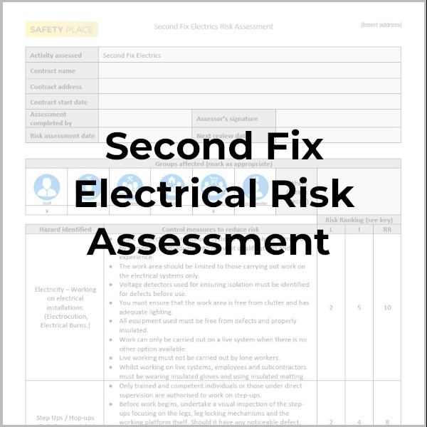 Second Fix Electrics Risk Assessment - Safety Place