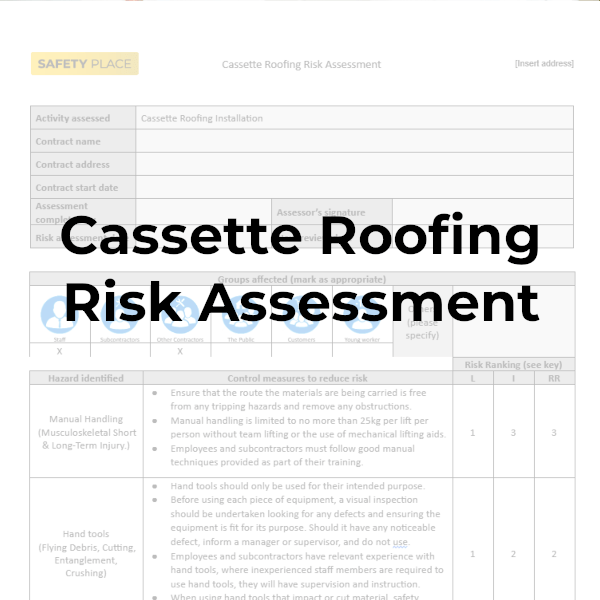 Cassette Roofing Risk Assessment - Safety Place
