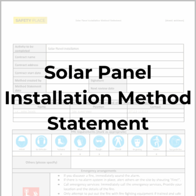 Solar Panel Installation Method Statement - Safety Place