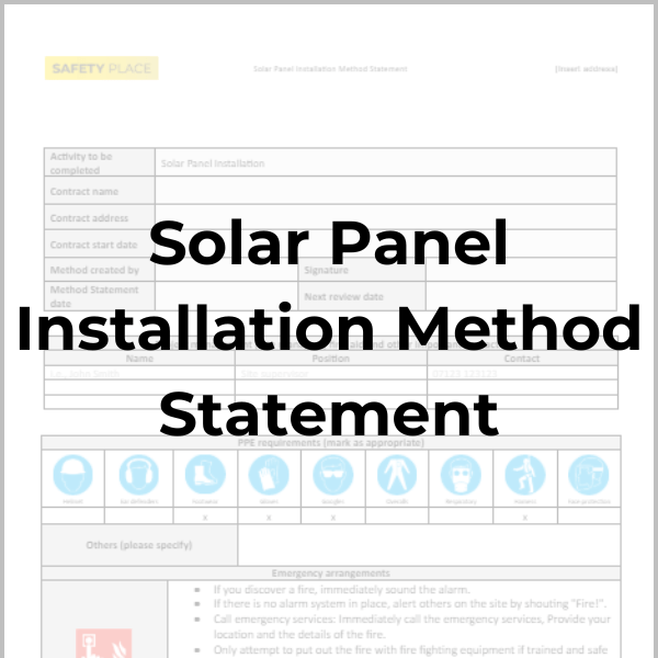 Solar Panel Installation Method Statement - Safety Place