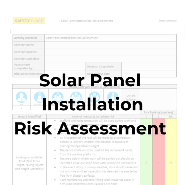 Solar Panel Installation Risk Assessment - Safety Place
